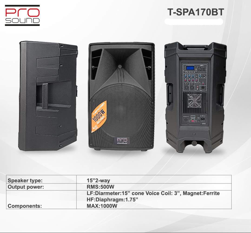 ALTAVOZ ACTIVO PROSOUND, 1X15, 1000 WATTS MAX, 2 IN XLR, EQ GRAFICO ...
